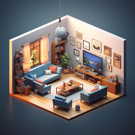 3d Rendering Of A Isometric Room Premium Ai Generated Image