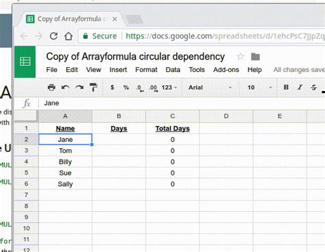 If Statement Using Arrayformula For A Running Total Causes A Circular