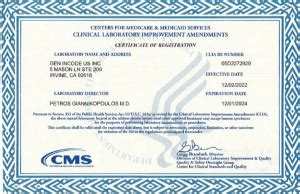 Clia Certificate Genetic Testing For Personalised Health Care And