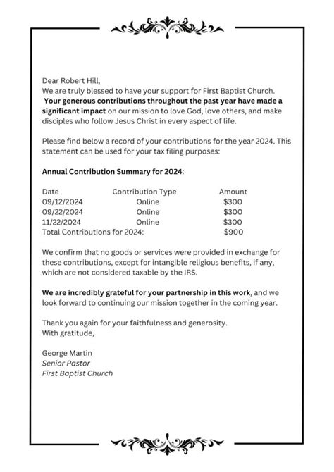 Sample Church Donation Letters For Taxes And IRS Guidelines The Lead Pastor