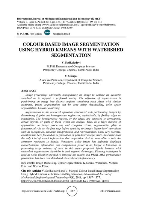 pdf colour based image segmentation using hybrid kmeans with