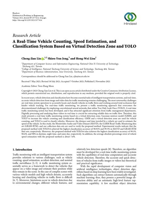 a real time vehicle counting speed estimation and classification