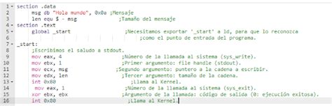 Lenguajes Y Autómatas Ll Hola Mundo En Lenguaje Ensamblador Assembler