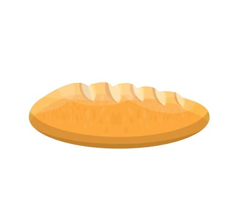 고립 된 흰 빵 덩어리 과자 평면 벡터 일러스트 레이 션 프리미엄 벡터