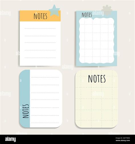 Cute Note Papers Vector Set Stock Vector Image And Art Alamy