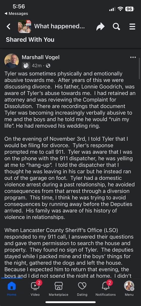 Tyler Goodrich Update From Husband On Facebook R Lincoln