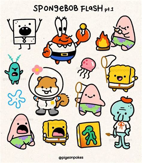 Spongebob Arte De Manualidades Fáciles Pegatinas Bonitas Garabatos