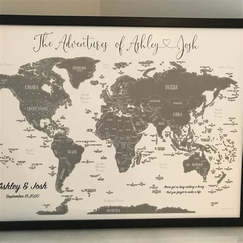 Personalized Scratch Off World Map With Scratch Off Foil With Vibrant