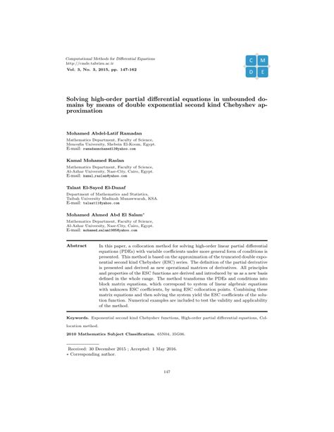 Pdf Solving High Order Partial Differential Equations In Unbounded Domains By Means Of Double
