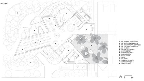 The Community Library In Plan And Section Calder Library And Capilano Library Edmonton Alberta