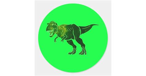 T Rex Classic Round Sticker Zazzle