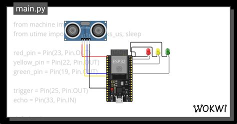 Work7 парктронник но все светяца Wokwi Esp32 Stm32 Arduino Simulator