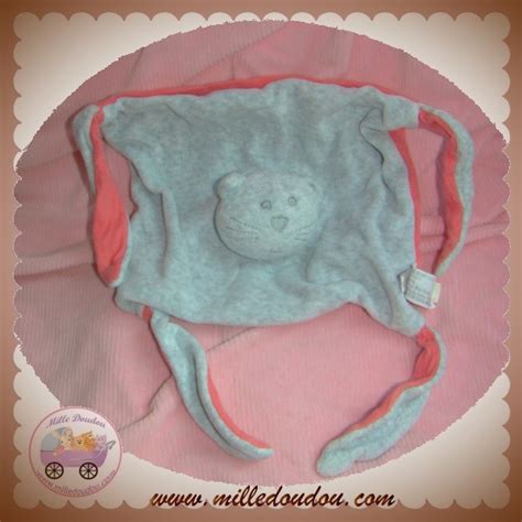 BOUT CHOU MONOPRIX DOUDOU SOS CHAT PLAT GRIS CLAIR TISSU ROSE