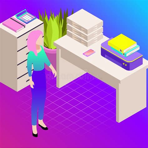 Vector Illustration Of Office Business Icons Communication Between