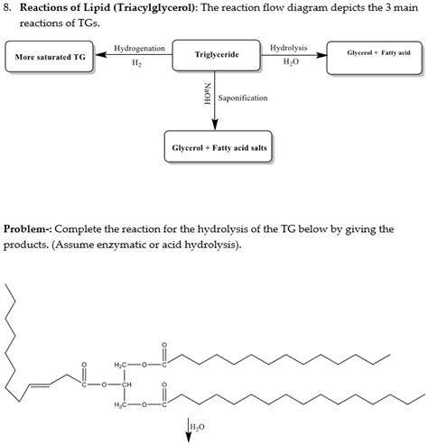 Reactions Of Lipids Triacylglycerol The Reaction Flow Diagram