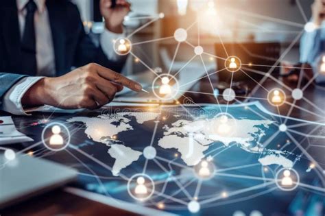 Professional Using Futuristic Global Network Interface On Digital