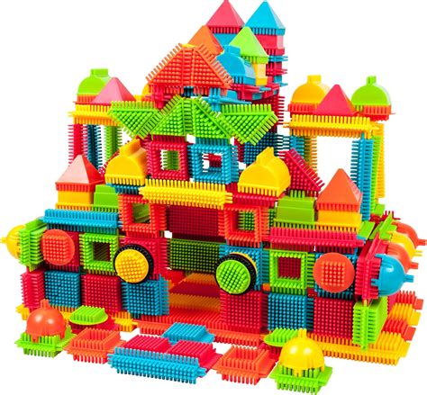 Amazon.com: PicassoTiles PTB240 240pcs Bristle Shape 3D STEM Building ...