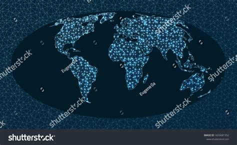 Network Map World Mollweide Projection World Stock Vector Royalty Free 1659681352 Shutterstock