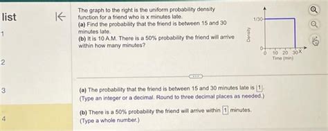 Solved The Graph To The Right Is The Uniform Probability Chegg