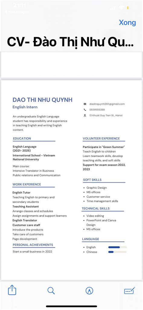 dung nguyen on linkedin sharecv intern english
