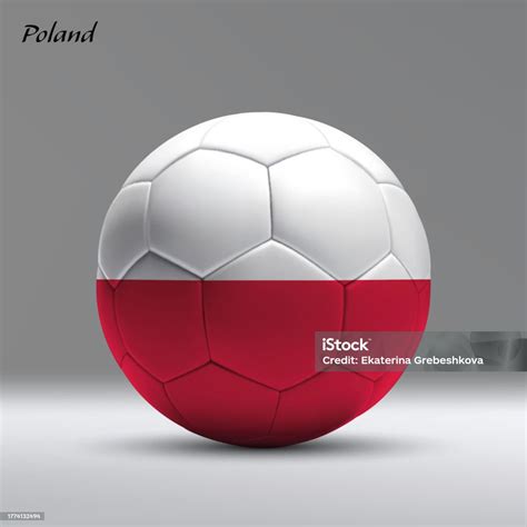 스튜디오 배경에 폴란드의 국기를 가진 3d 현실적인 축구 공 가죽에 대한 스톡 벡터 아트 및 기타 이미지 가죽 검은색 경기 스포츠 Istock