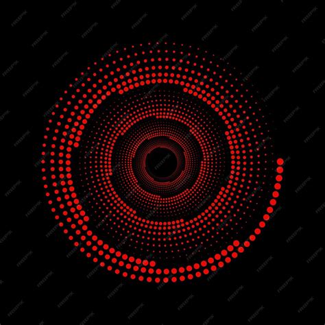 Premium Vector Dynamic Red Dotted Spiral Vortex On A Black Background Vector 3d Circular