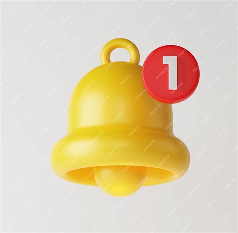 Premium Photo Cute Yellow Bell Alarm Popup Notification Reminder
