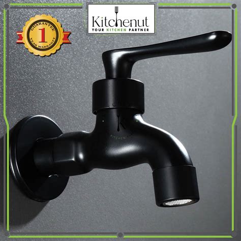Kitchenut Black Copper Sink Faucet Straight Handle Anti Splash Faucet