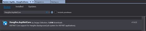 hangfire in asp core start using hangfire hello world