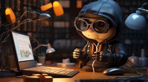 Premium Photo A Photo Of A 3d Character Analyzing Network Traffic