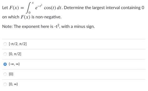 solved let f x cos t dt determine the largest interval