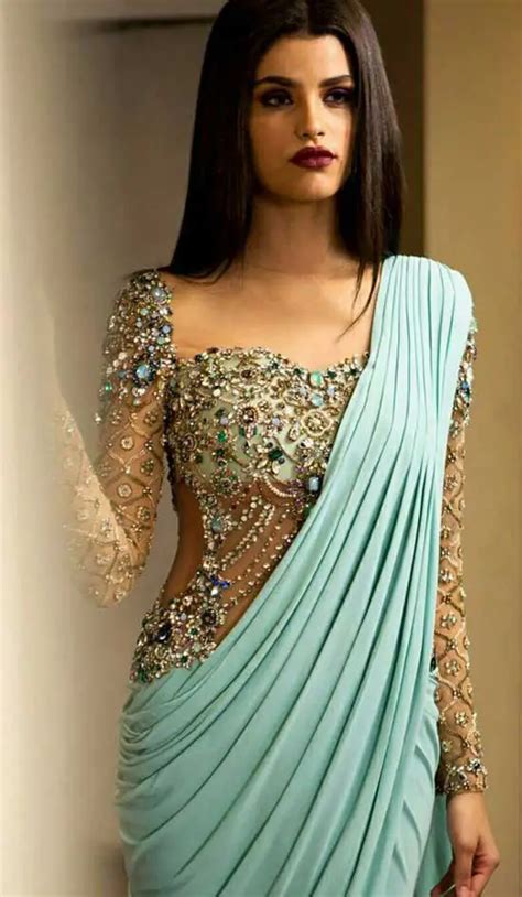 20 Gorgeous Pics Of Saree Gown Designs