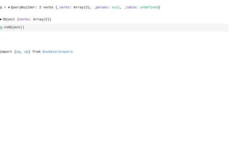 Arquero Query Serialization Dominik Moritz Observable