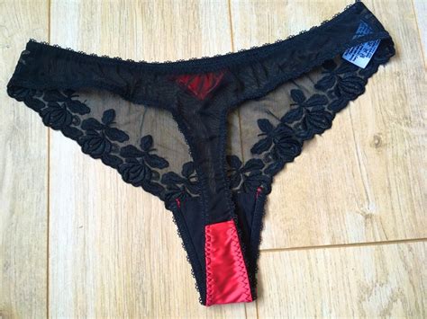 Ruby Satin Thong Etsy Uk
