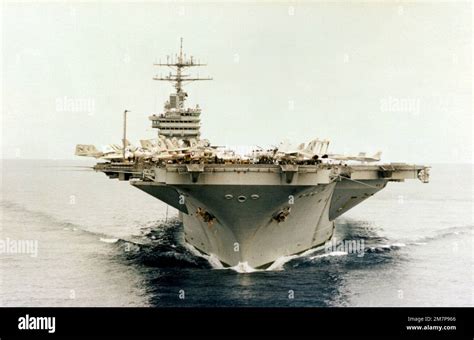 A Bow View Of The Nuclear Powered Aircraft Carrier Uss Nimitz Cvn 68