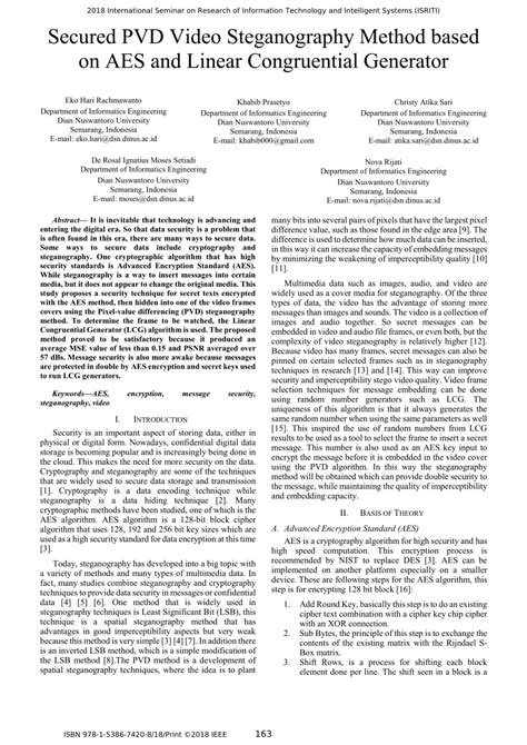 Pdf Secured Pvd Video Steganography Method Based On Aes And Linear
