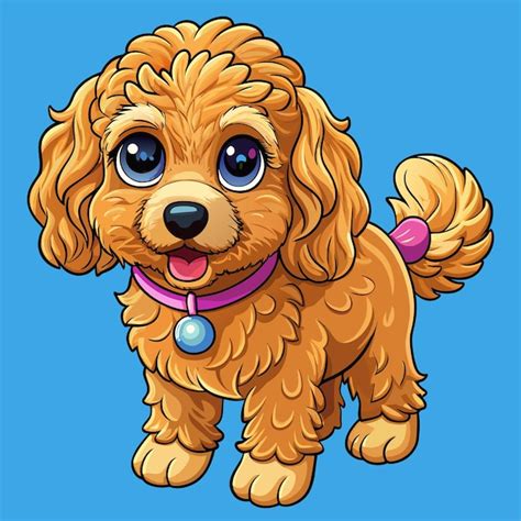Um desenho de desenho animado de um cão uma etiqueta que diz