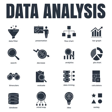 Set Of Data Analysis Icon Logo Vector Illustration Data Analysis Pack