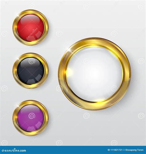 Black And White Button Set Round And Square Buttons Stock Illustration Illustration Of Button