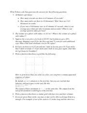 Python Exercise Pdf Write Python Code That Generates The Answers For The Following Questions