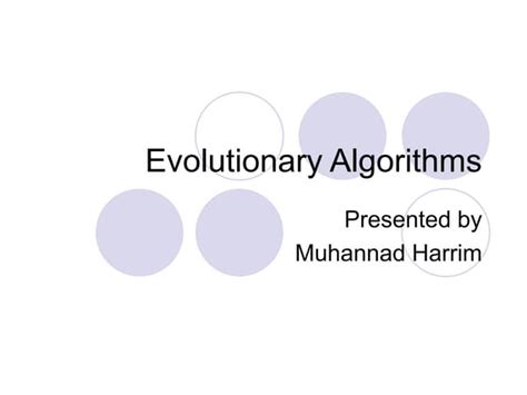 Evolutionary Algorithms Ppt