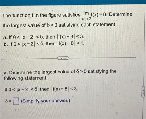Solved The Function F In The Figure Satisfies Limx→2f X 8
