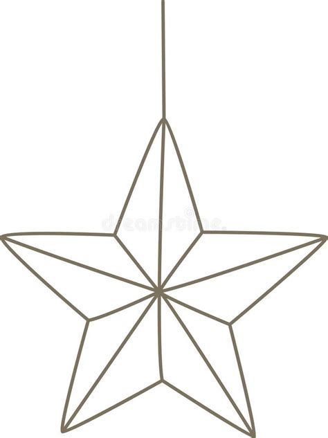 Hanging Decoration Lined Star Stock Vector Illustration Of