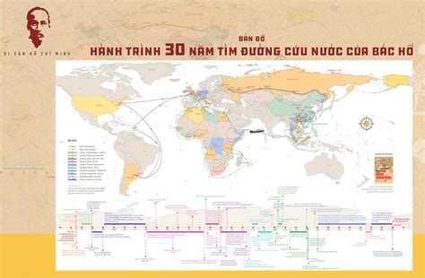Ấn Hành Bản đồ Hành Trình 30 Năm Tìm đường Cứu Nước Của Bác Hồ