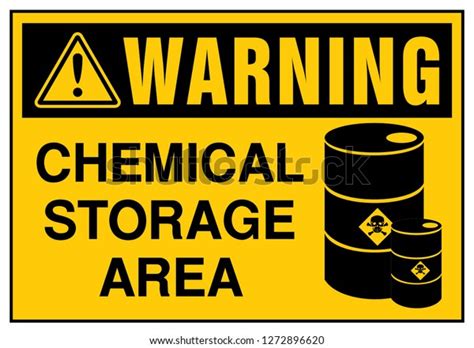 safety signs chemical storage area warning stock vector royalty free