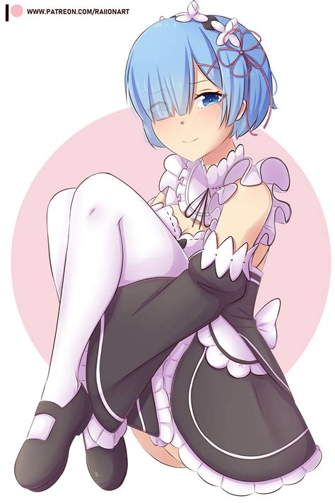 Rem Re Zero Kara Hajimeru Isekai Seikatsu Drawn By Raion Raionart