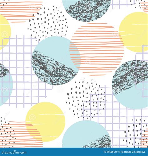 Abstract Geometric Seamless Pattern With Circles Stock Vector Illustration Of Graphics