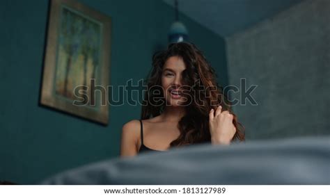 Portrait Sexy Woman Biting Lip Bed Stock Photo Shutterstock