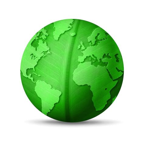 Premium Photo Green Leaf World Globe Isolated On White Background