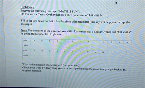 Solved Problem 2 Encrypt The Following Message Math Is